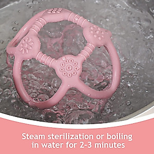 haakaa Baby Teether Silicone Teething Ball Soft Teething Toy for 3 Month+ Baby and Infant Made of Food Grade Silicone, Blush Color 1pc