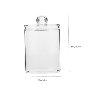 HOLIDYOYO 4pcs Bathroom Jars Cotton Ball Holder Organizer Apothecary Jars with Lid Cookie Container Organizer Cotton Rounds Holder Small Bathroom Organization Cotton Swabs Floss Plastic Jars