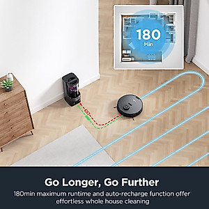 Eureka E10s Robot Vacuum with Bagless Self Emptying Station, Robotic Vacuum and Mop Combo, 45-Day Capacity, 4000Pa Suction for Pet Hair, Carpet&Floor, Auto Lifting Mop, LiDAR Navigation, App Control