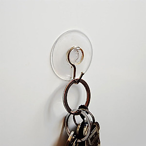 TOPQINFENGYUE 4 Pack Suction Cup Hooks Small Suction Cup Wall Hook Clear Clear Plastic Sucker Pads Removable for Home Kitchen Bathroom Glass Towel Hooks