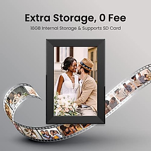 SKYRHYME 10.1 Inch Digital Picture Frame, FRAMEO WiFi Digital Photo Frame with 1280 * 800 IPS Touch Screen,16GB Storage, Auto-Rotate Slideshow, Easy to Share Photo/Video via Free App