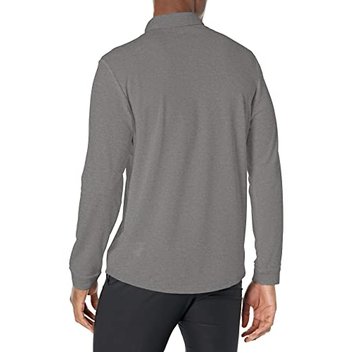 adidas Golf Men's Standard UPF Long Sleeve Polo Shirt, Grey Three Melange, Large