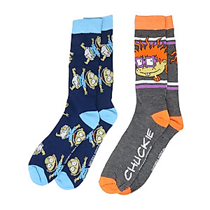 Nickelodeon Rugrats Tommy and Chuckie Licensed Crew Socks 2 Pair Pack