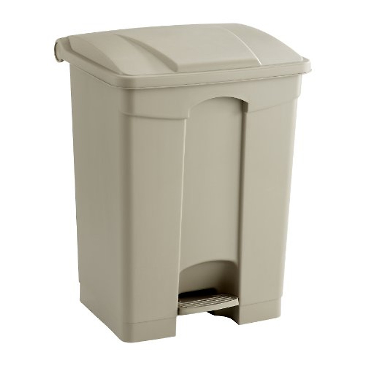 Safco Products Plastic Step-On Trash Can 9922TN; Tan; Hands-Free Disposal; 17-Gallon Capacity