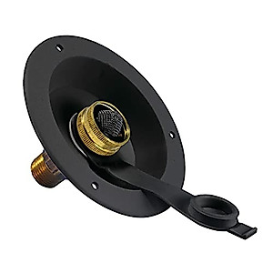 THETFORD|B&B Molders RV Replacement Parts and Accessories Camper City Water Inlet Fill Dish with Brass Check Valve Black PN 94219