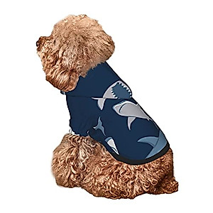 Small Pet Sweaters with Hat Shark-Comic-Wild-Fish Cat Puppy Hoodie Pet Hooded Coat Large