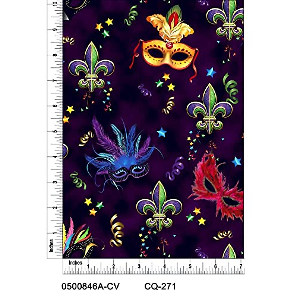 Texco Inc 100% Combed Quilting Prints Craft Cotton Apparel Home/DIY Fabric, Purple Gold Green #271 1 Yard