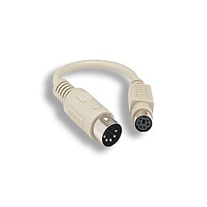 KENTEK 6 Inch in DIN5 at Male to Mini DIN6 PS/2 Female Keyboard Adapter Converter Cable Cord DIN5 5 Pin to MDIN6 6 Pin M/F for PC Mac Linux