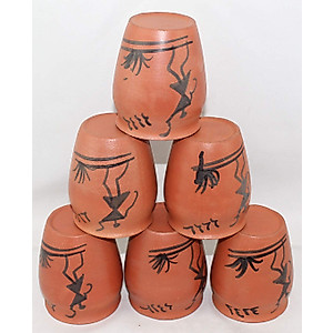 Odishabazaar Terracotta(Real Mitti) Unglazed Worli Painted Clay Mud Tea Kullad Cup Set Of 6 For Good Health(200ml)