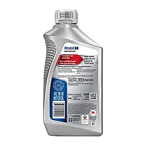 Mobil 1 High Mileage Full Synthetic Motor Oil 5W-30, 6-pack of 1 quarts