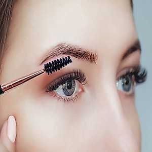 UorPoto Mascara Brush Wands Makeup Lash Spoolies Set 5Pcs Spooly Eyelash Eyebrow Brushes Applicators for Extensions Reusable