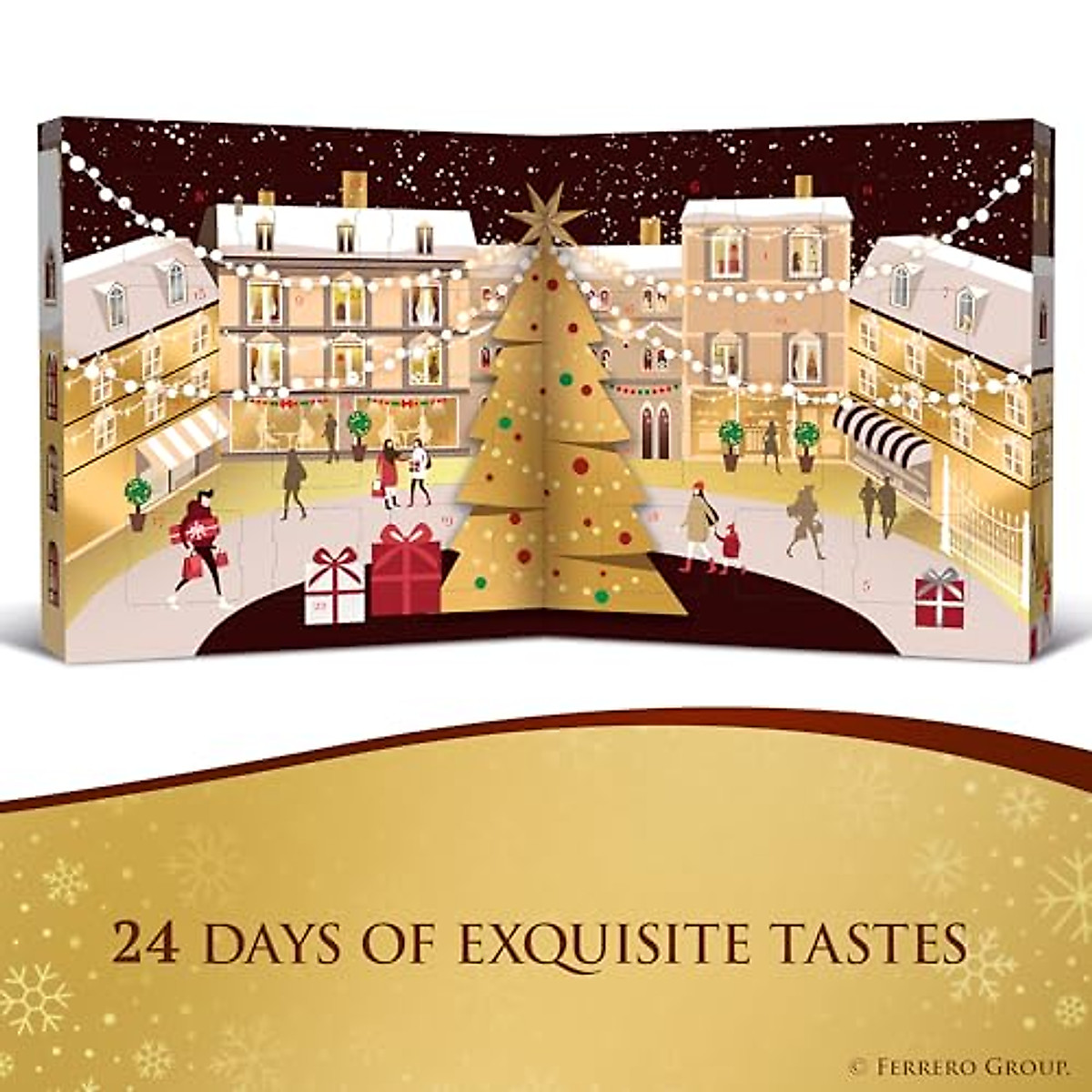 Ferrero Rocher Collection 2024 Advent Calendar, 24 Piece Premium Gourmet Assorted Chocolate, Hazelnut Milk Chocolate, Dark Chocolate and Coconut, 9.6 Oz
