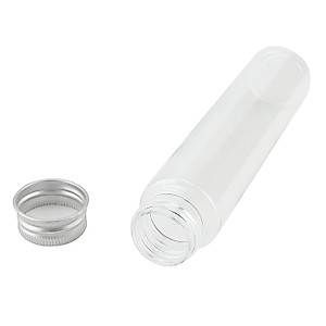 LEXININ 60 PCS 110ml Clear Plastic Test Tubes with Lid, Plastic Test Tubes with Screw Caps, Flat Bottomed Test Tubes