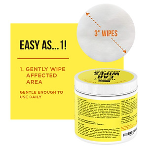 Natural Rapport Dog Ear Cleaner - The Only Ear Cleaner Dogs Need - Ear Cleaner Wipes for Cleaning Out Wax, Dirt, and Contaminants (Wipes, 100 CT)