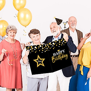 party greeting Jumbo Birthday Card Giant Guest Book Happy Birthday Party Decorations Supplies Gifts for Office Women Men Co-Worker -Large 14 x 22 inches