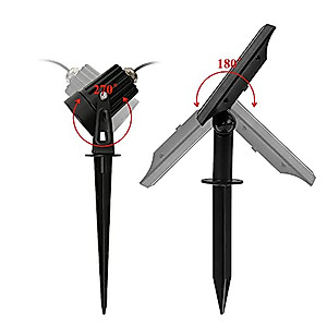 F-TECK Solar Landscape Lights 2-in-1 Adjustable Strong Die-cust Aluminum IP65 Waterproof Auto On/Off Sensor Dusk to Dawn Solar Spotlights for Outdoor Garden Yard Tree Light (Warm Light)