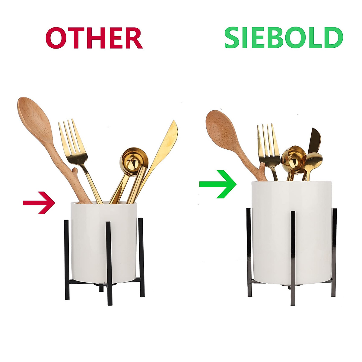 SIEBOLD Silverware Holder,Kitchen Utensil Holder,Flatware Organizers With Metal Frame, Mesh Flatware Holder Organizer Perfect for Home, Kitchen, Countertop, Party, Camping, Outdoor and Restaurant