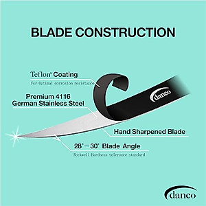 danco Pro Series 7" Fillet Knife | Full Tang German G4116 Stainless-Steel Blades with Teflon Coating, Molded Nylon Sheath, Perfect for Saltwater Fishing & Hunting