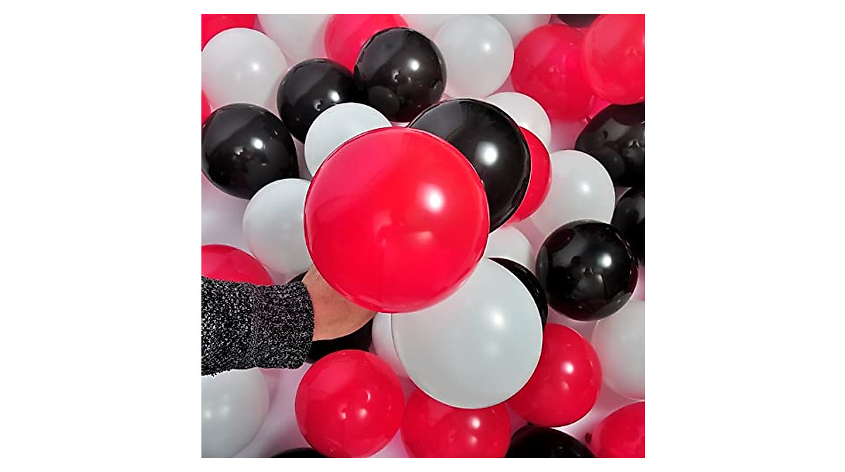 300 Pack Mini Red Black White Balloons for Parties
