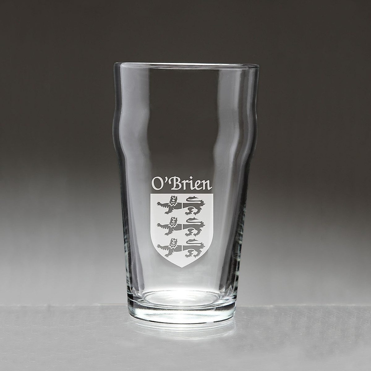 O'Brien Irish Coat of Arms Pub Glasses - Set of 4 (Sand Etched)