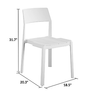 Novogratz 87817YLW4E Poolside Collection, Chandler Stacking, 4-Pack, Bright Yellow Dining Chairs