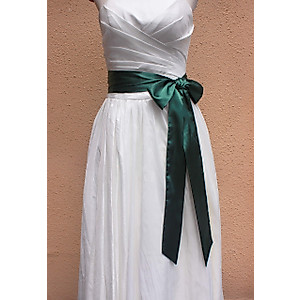NANIA Wedding satin sash belt for special occasion dress bridal sash (Emerald)