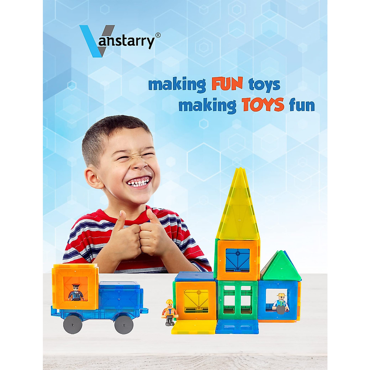 Vanstarry Magnetic Figures,Community Figures Set of 16 Pieces,Play People Perfect for Magnetic Tiles,STEM Learning Toys Children,Magnetic Tiles Expansion Pack (16 Magnetic Figures)