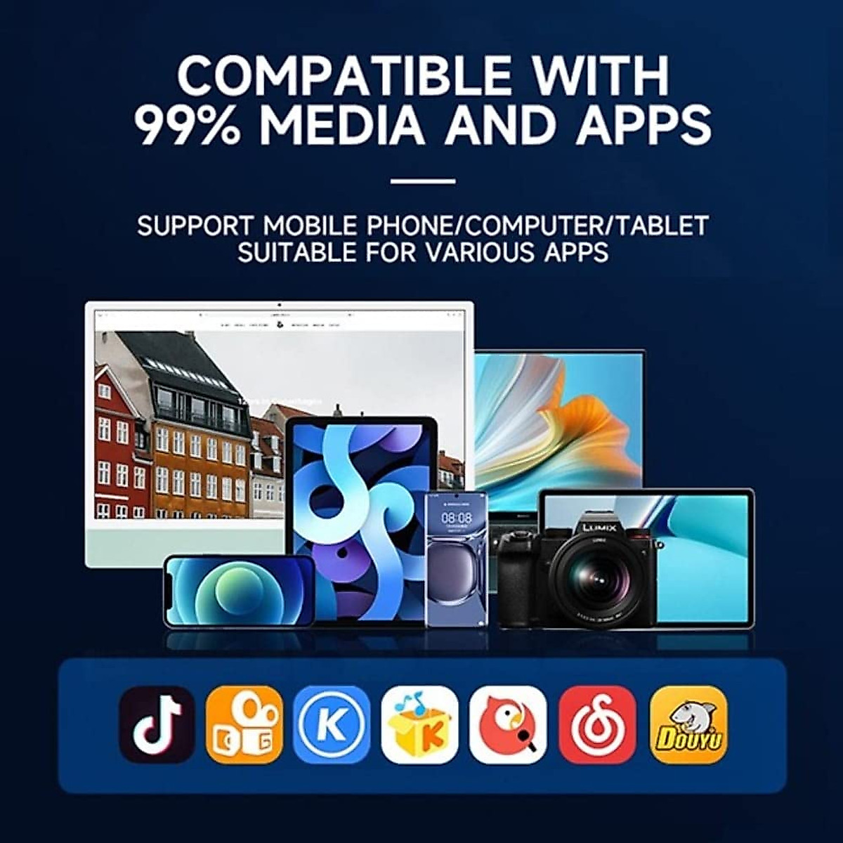 Milenbur - Professional Wireless Lavalier New Version 2022 Lapel Microphone for iPhone, iPad, Omnidirectional Condenser Recording Microphone for Interview, Videodift, Vlog YouTube Mini Microphone