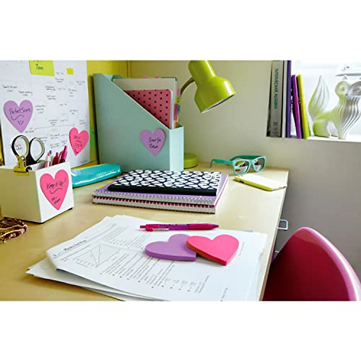 Post-it Notes, Super Sticky Pad, 3x3 in, 2X the Sticking Power, Assorted shapes and colors (7350-HBMX)