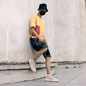 SRONGKE Men's Athletic Walking Shoes Outdoor Running Shoes Slip on Fashion Sock Sneaker (Beige,12)