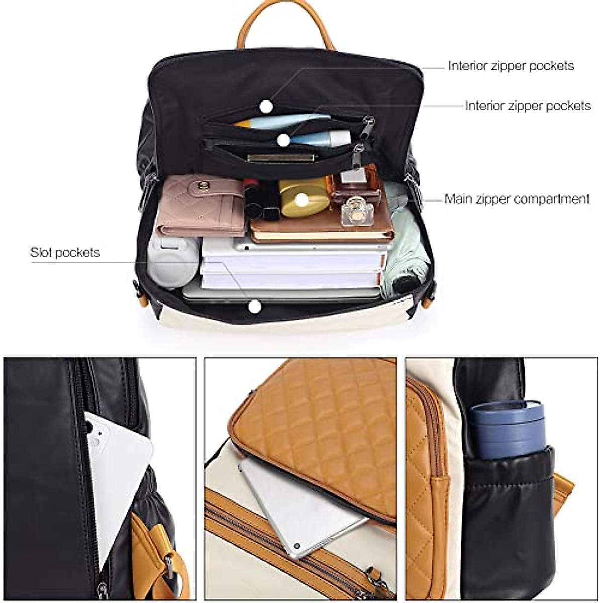 CLUCI Backpack Purse for Women Bundles with Leather Wallet