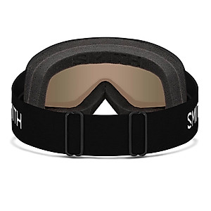 SMITH Vogue Goggles for Women with Carbonic-x Lens – Performance Snowsports Goggles with Replaceable Lens for Skiing & Snowboarding – Black + Red Sol-X Mirror Lens
