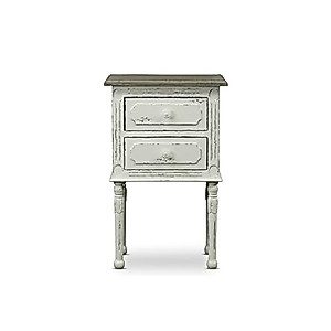 Baxton Studio Anjou Traditional French Accent Nightstand, Medium, White