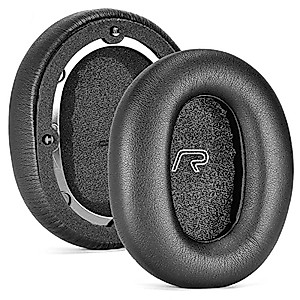 Leather Headphone Earmuffs Compatible with Edifier W860NB Active Headphones Foam Cushion Soft Cover Ear Pads Pair of in Ear Headphones Speaker Accessories Audio Cables (Black, One Size)