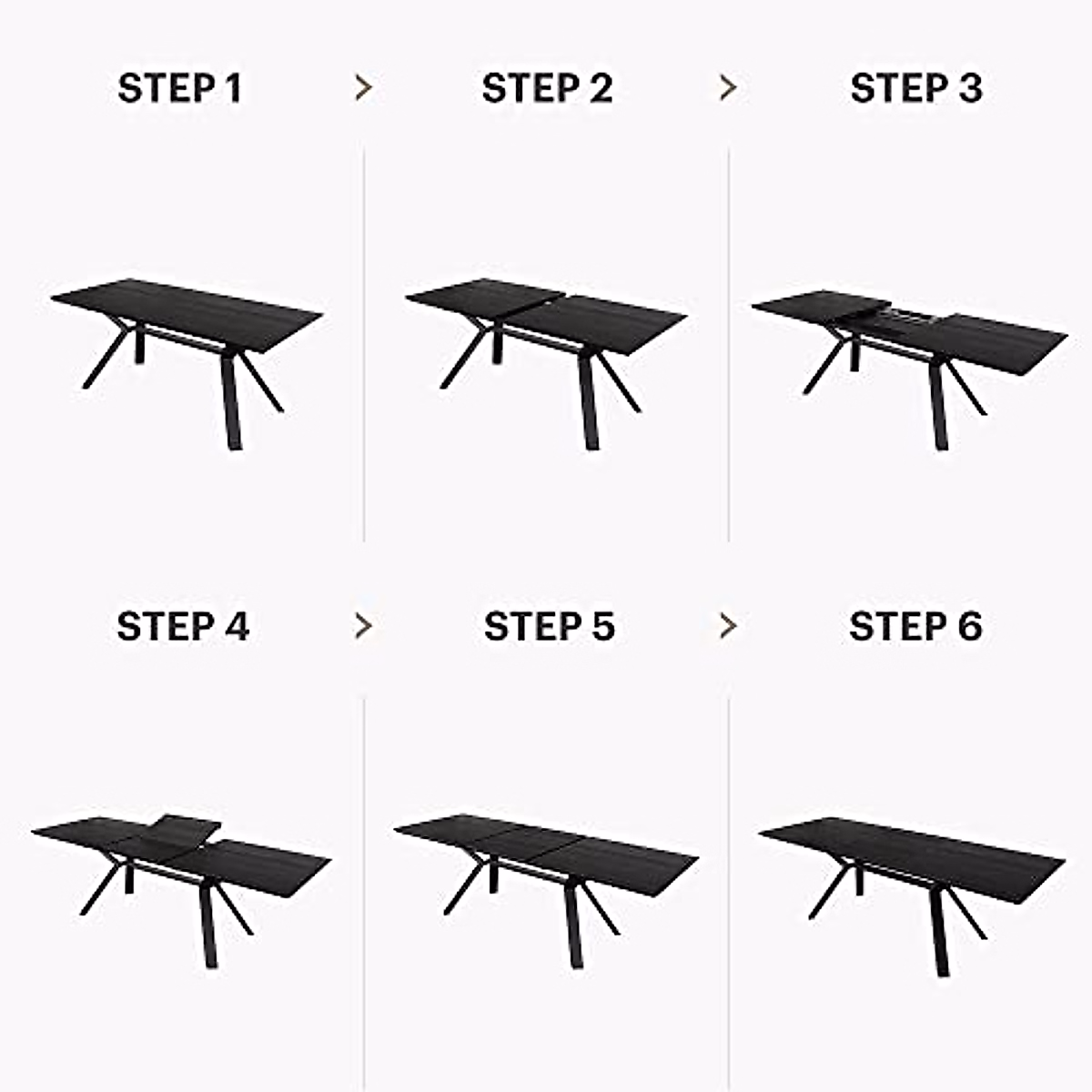 Acanva Expandable Dining Table for 6-8 Seat, Modern Rectangle Design with Extension Leaf for Kitchen Restaurant, Thicker Top and Carbon Steel Pedestal, 70.9''(+23.6)x35.5''x30'', Black