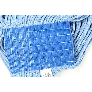 Turkey Creek Essentials Mop Heads Commercial Grade USA Made Looped End Heavy Duty Large Mop Head of Blue 4-Ply Synthetic Yarn Industrial Wet Mop Head Replacement and String Mop Refills (2, Large)