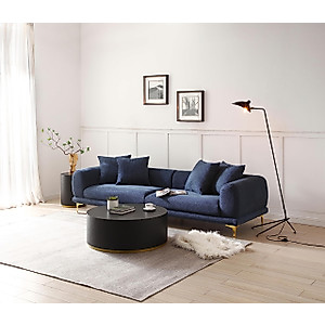 EMKK 108.3'' Sofa Couch for Living Room, Modern Mid-Century 4 Seater with 4Pillows, Upholstered Sofá with Metal Wood Legs for Living Room, Bedroom and Lounge,Apartment Office