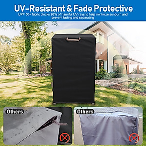 KINGLY Electric Smoker Cover for Masterbuilt 30 Inch Electric Smokers Waterproof Rip-Proof Upgraded Material Smoker Grill Cover UV & Fade Resistant Square Vertical Smoker Cover,Durable and Convenient