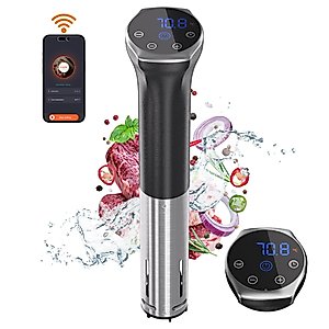Upesitom Sous Vide Machine, 1100W Upgraded WIFI Sous Vide Cooker Ultra-quiet Working Cooker Immersion Circulator with Recipes(App Included), Accurate Temperature, Digital Timer, IPX7 Waterproof