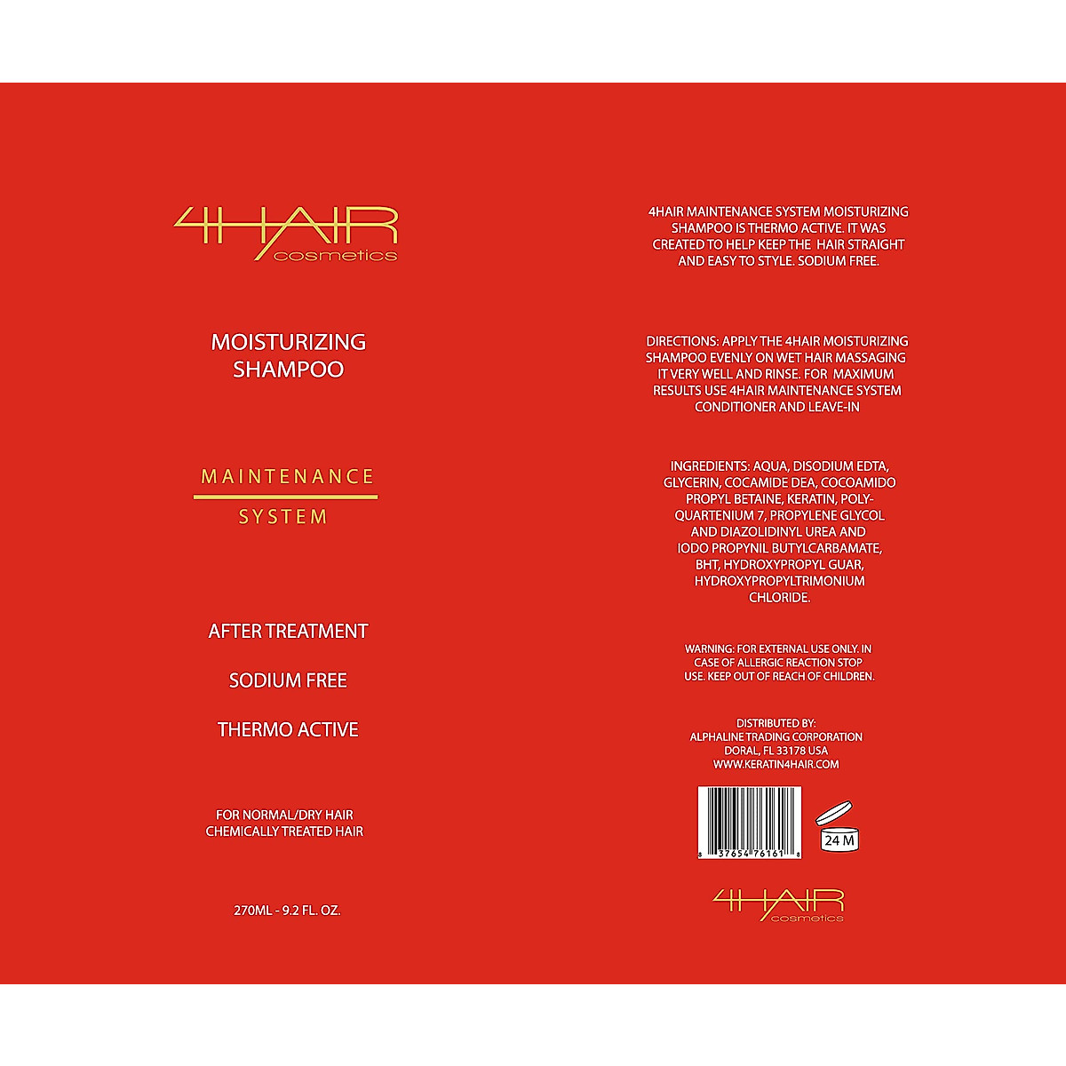 4Hair Sodium Free Moisturizing Shampoo 10 fl oz
