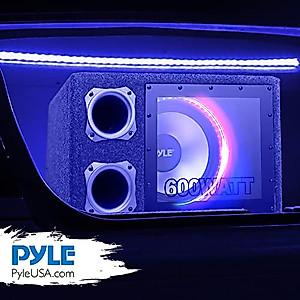 Pyle Single 12" Inch Vented Subwoofer Enclosure - 600 Watt Peak Power Car Audio Sub Woofer Speaker with Built-in Multi-Color LED Illuminating Ring Light & Remote Control