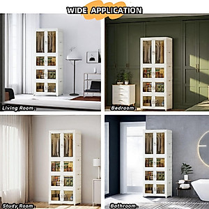 JH Spracely 470L Storage Bins with Lid,Stackable Storage Bins,4-Pack Stackable Storage bin for Closet, Collapsible Closet Organizer with Wheels,Easy to Clean&Assemble