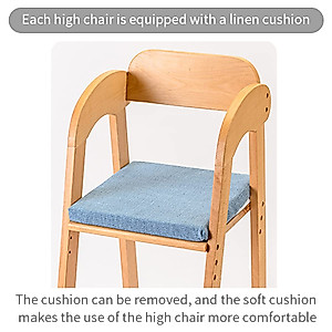 Muchuan Wooden Highchairs Height for Toddlers Adjustable Feeding Chair, for 1-12 Years Old Max 60kg Grows with Your Kid with Steps for Kids Dining, Studying, Step Tool