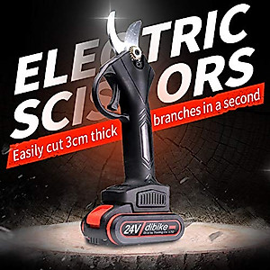 dibike Electric Pruning Shears with Rechargeable Lithium Battery, 30mm Max Cutting Diameter, Power Tree Electric Branch Scissors Wood Prunner (Black-2)