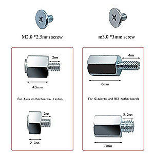 PCIe NVMe M.2 SSD Mounting Screws Kit for Asus Gigabyte ASRock Msi Motherboards, 30pcs
