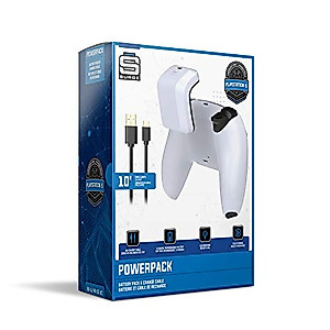 Surge PowerPack Battery Pack & Charge Cable for PlayStation 5 DualSense Controller, Lightweight Rechargable Battery Pack + Braided Cable (3m/10ft)