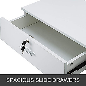 VEVOR White Salon Wall Mount Stations Styling Classic Locking Storage Beauty Salon Spa Equipment Barber Stations