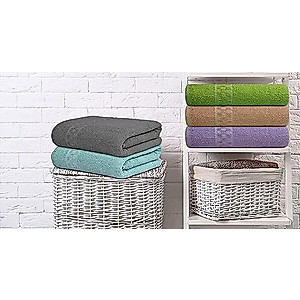 ZUPERIA 7-Pack Bath Towels - 30" x 54" - Ultra Soft 100% Cotton Large Bath Towels- Highly Absorbent for Bathroom, Pool, Gym, Spa, and Hotel Use (Colors Vareity)