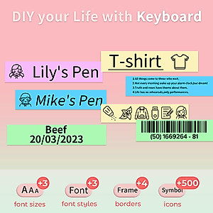 Vixic Label Maker Machine with Tapes - D210S 12mm Labeler, Portable Smart Label Maker with QWERTY Keyboard, Label Printer with Multiple Symbols Sticker for Home Office Organization School Supplies