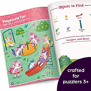 Unicorn Hidden Pictures Puffy Sticker Playscenes: Unicorn Sticker Activity Book, 50+ Reusable Stickers, Decorate Pictures and Solve Puzzles, Sticker Book for Kids (Highlights Puffy Sticker Playscenes)